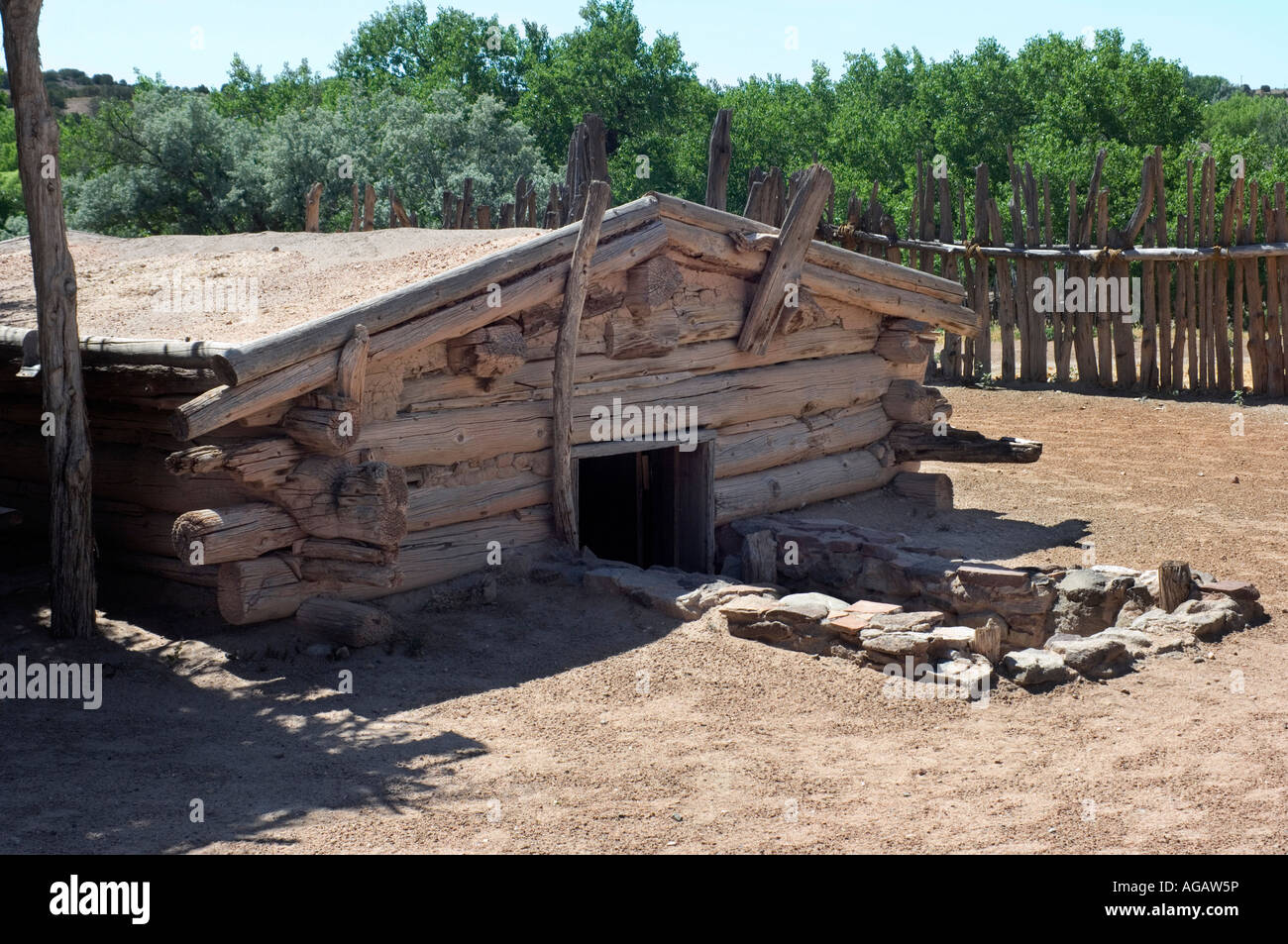 Dugout building at Rancho de las Golondrinas a Spanish colonial ...