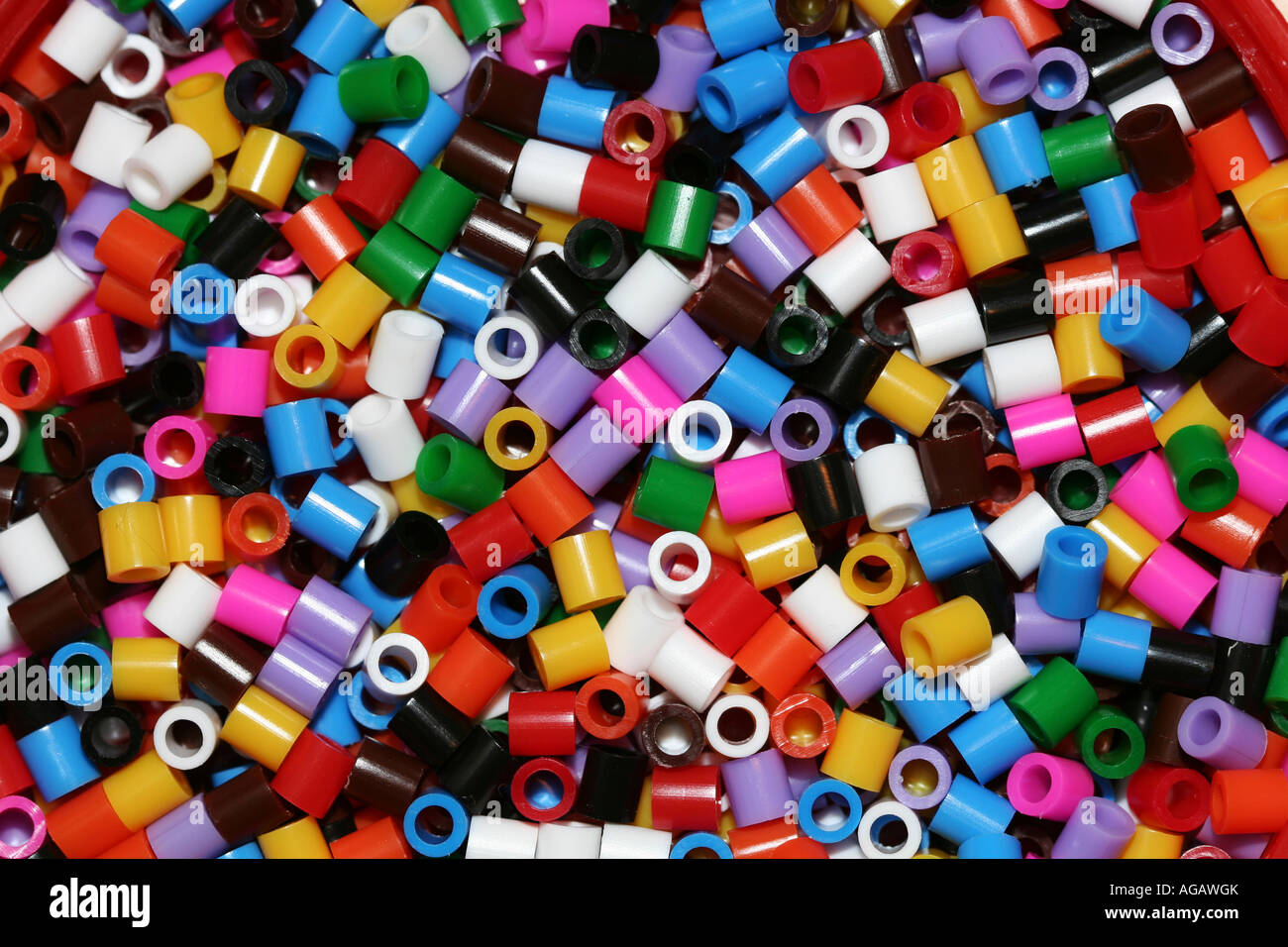 A macro shot of a bunch of small plastic thingies all kinds of colors ...