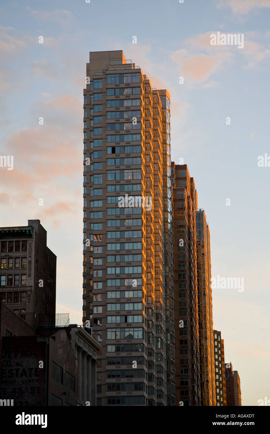 NYC Skyscraper in Sunset Stock Photo - Alamy