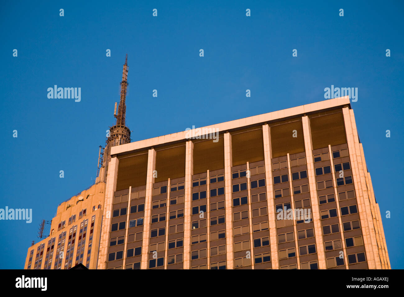 NYC Skyscraper in Sunset Stock Photo - Alamy