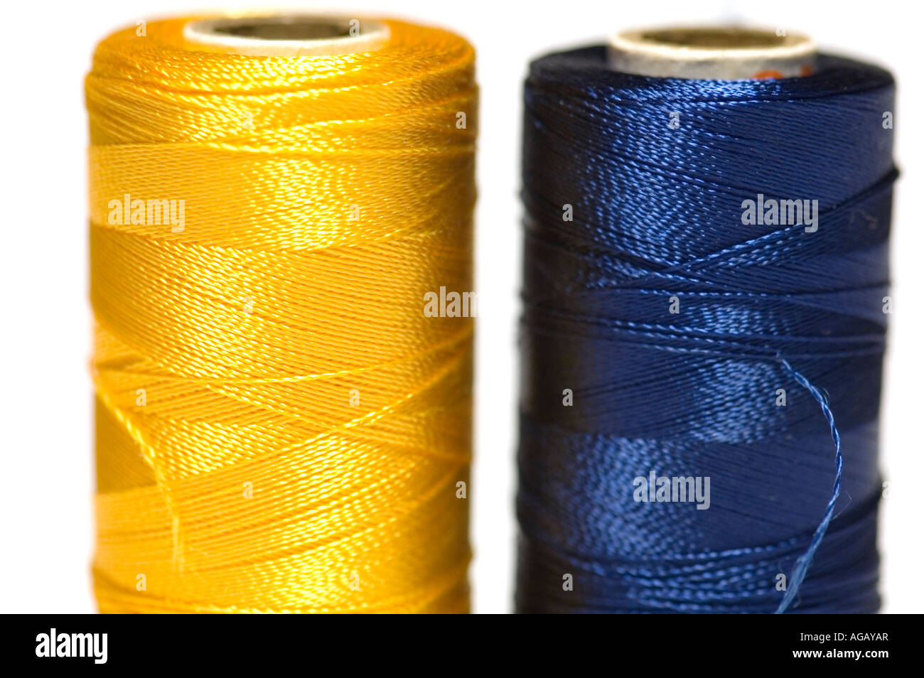series object on white isolated spool of thread Macro Stock Photo - Alamy
