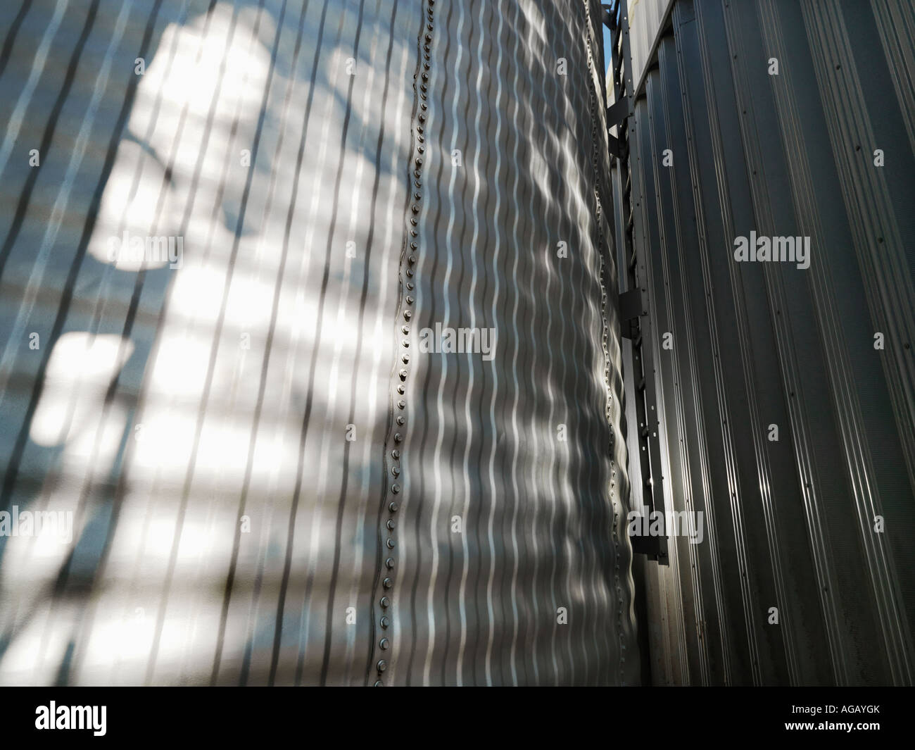 Close up of metal silo siding texture Stock Photo - Alamy