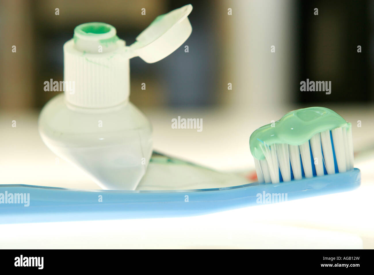 Toothbrush and toothpaste Stock Photo - Alamy