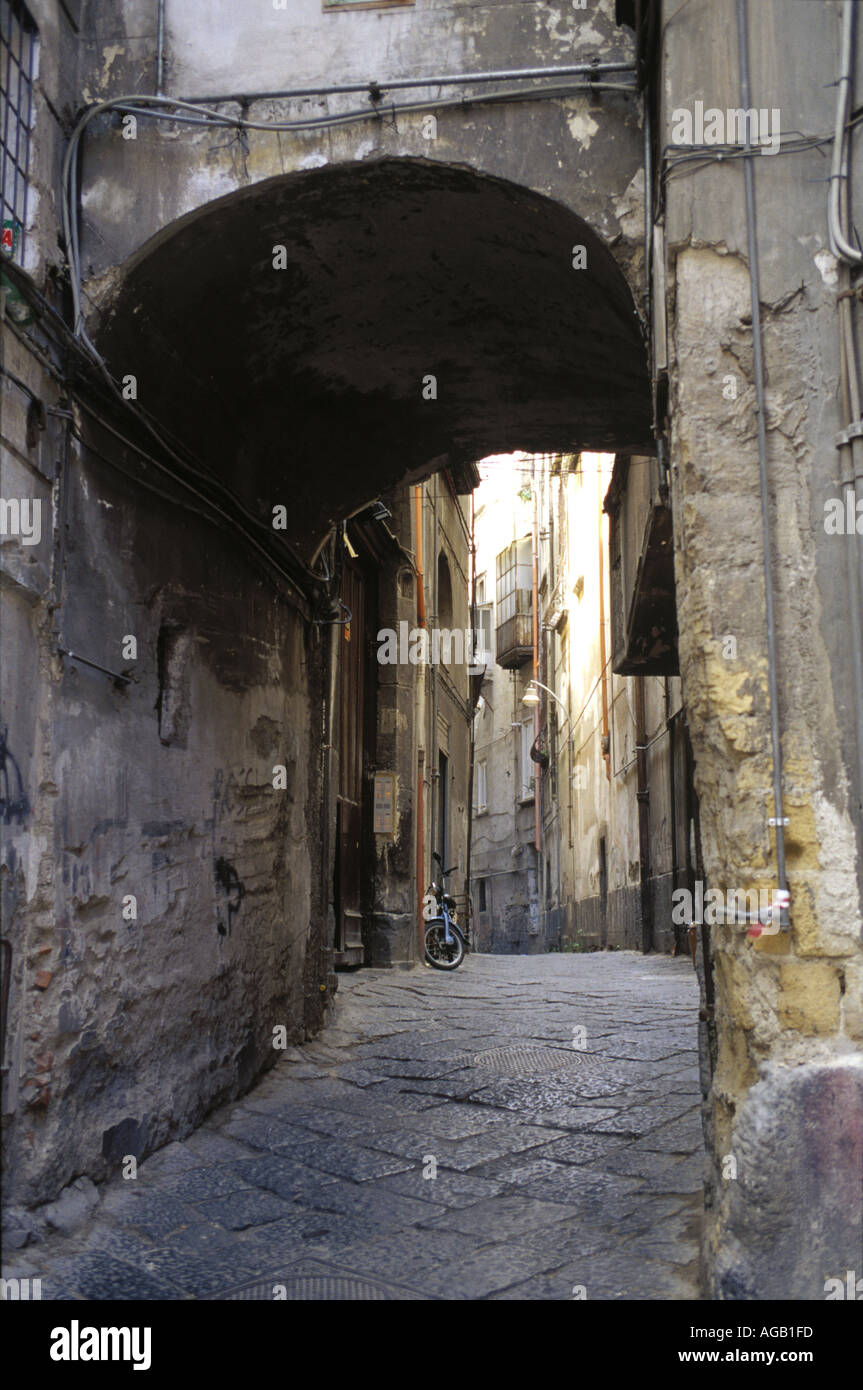 Looking through an old archway in Naples Italy Stock Photo - Alamy