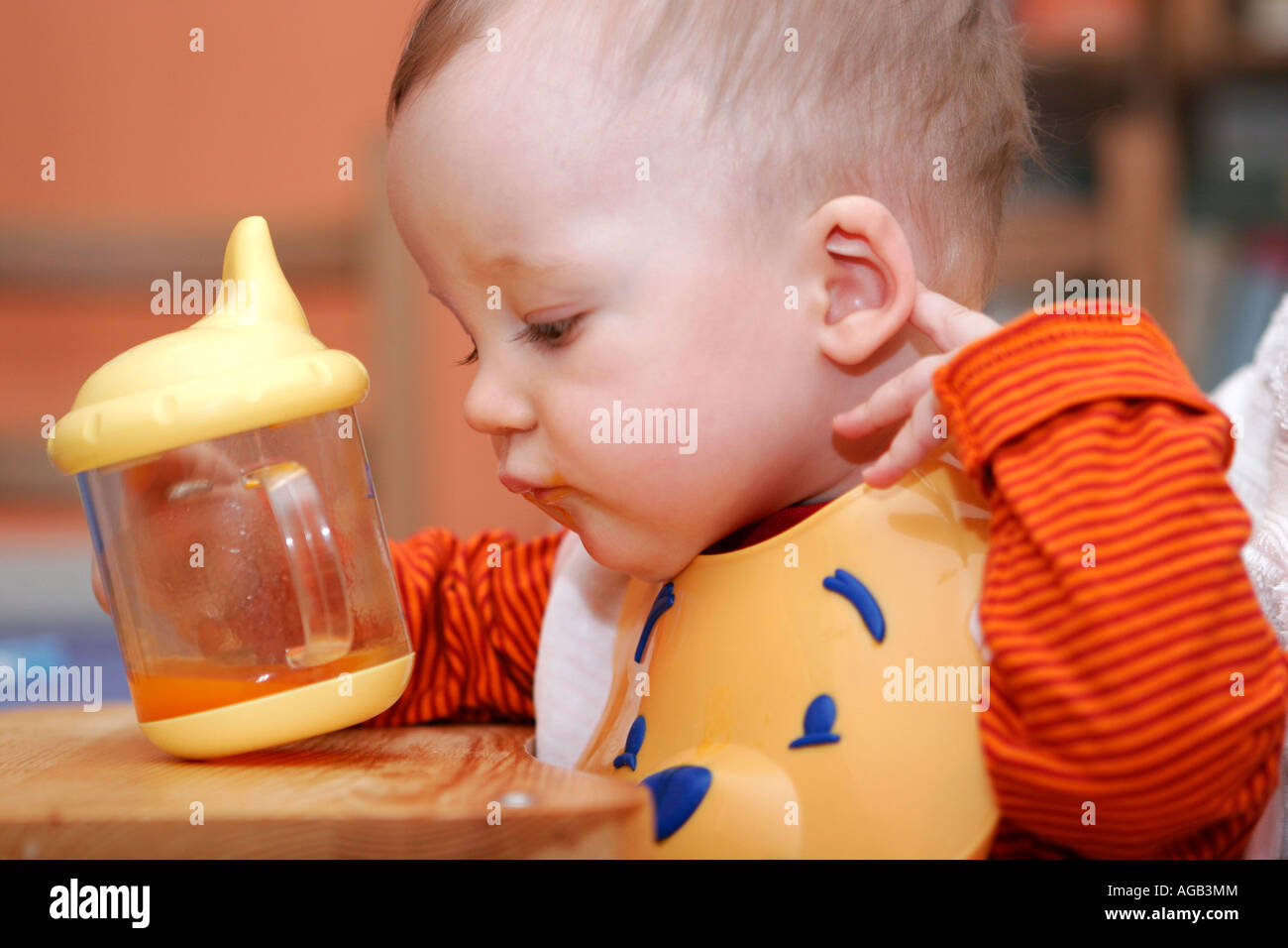 Baby portrait Drinking baby Stock Photo - Alamy