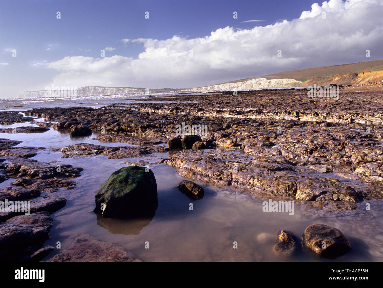 The seashore at Compton Bay Isle of Wight Stock Photo - Alamy