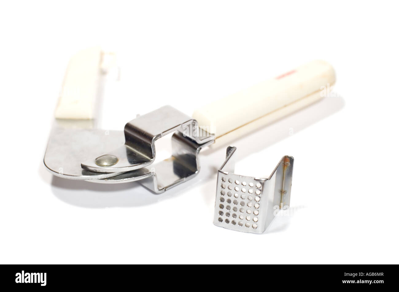 series object on white kitchen utensil tool for processing garlic Stock ...