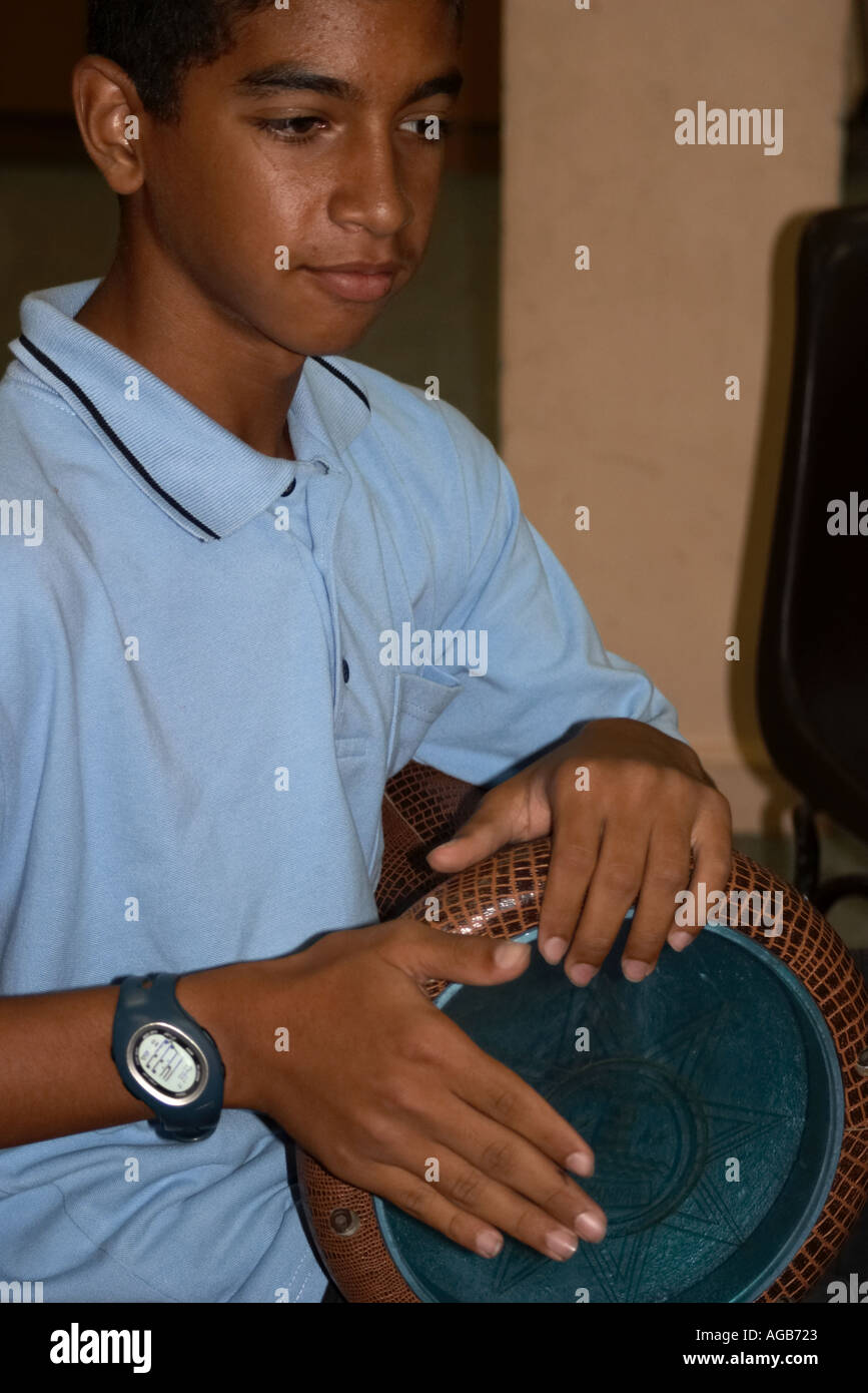 school boy beating drum Stock Photo - Alamy