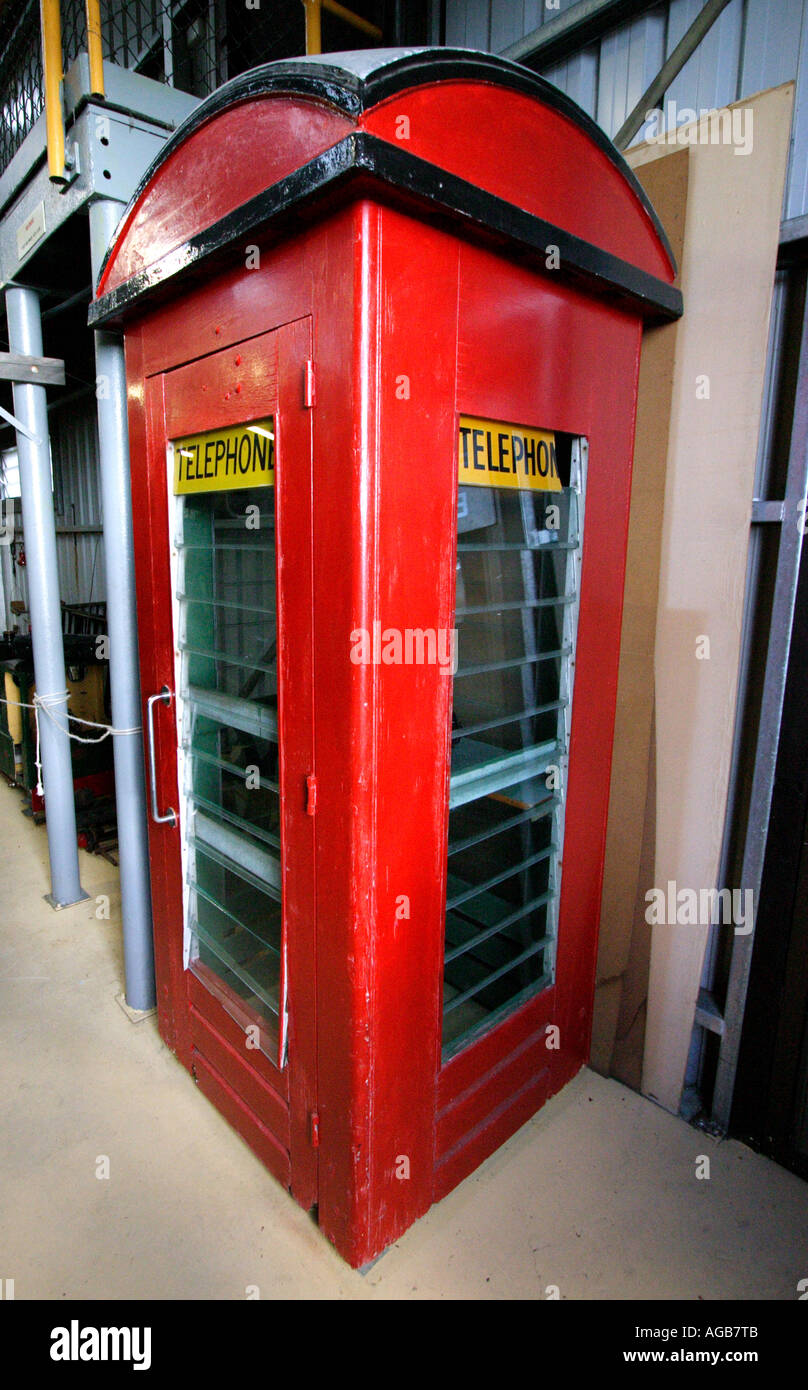RED TELEPHONE BOX BEING RESTORED IN MUSEUM VERTICAL BAPDB8477 Stock ...