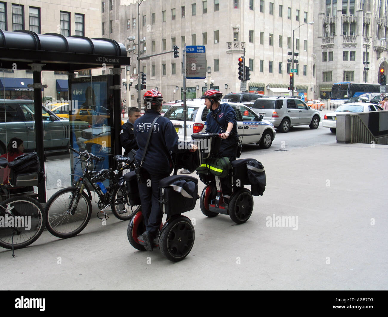 Police Officers on Segway transporters in Chicago Stock Photo - Alamy
