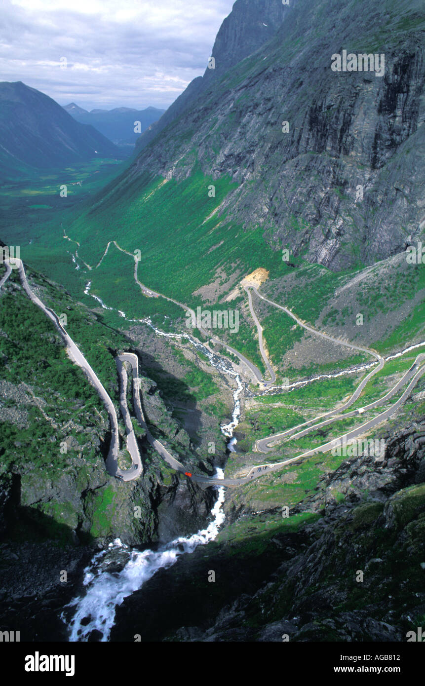 NORWAY ROMSDAL TROLLSTIGEN THE TROLLS LADDER TROLLS CAUSEWAY Stock ...