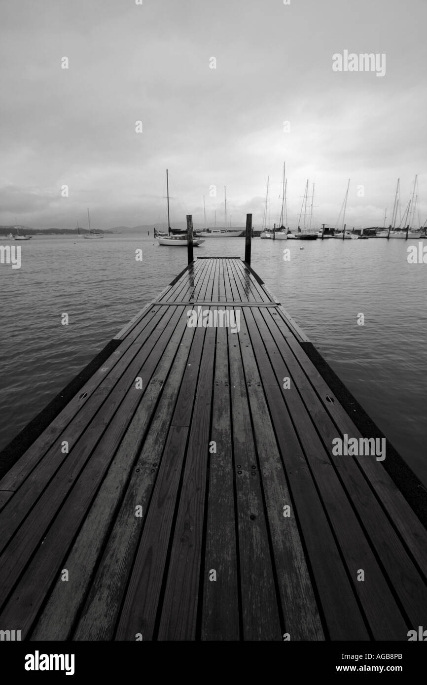 TIMBER WHARF LEADING TO JETTY BEAUTY POINT TASMANIA AUSTRALIA VERTICAL ...