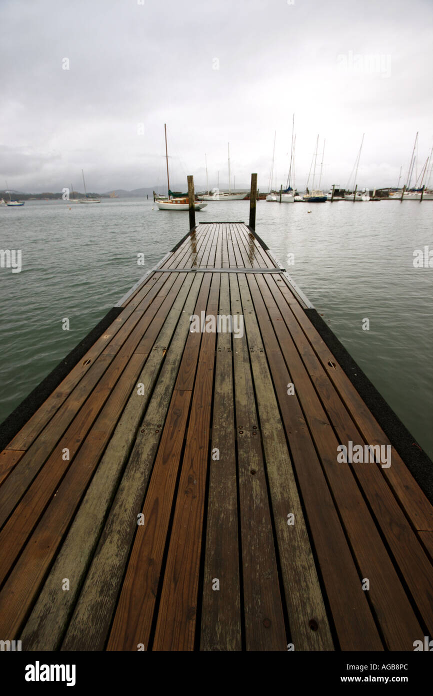 TIMBER WHARF LEADING TO JETTY BEAUTY POINT TASMANIA AUSTRALIA VERTICAL ...