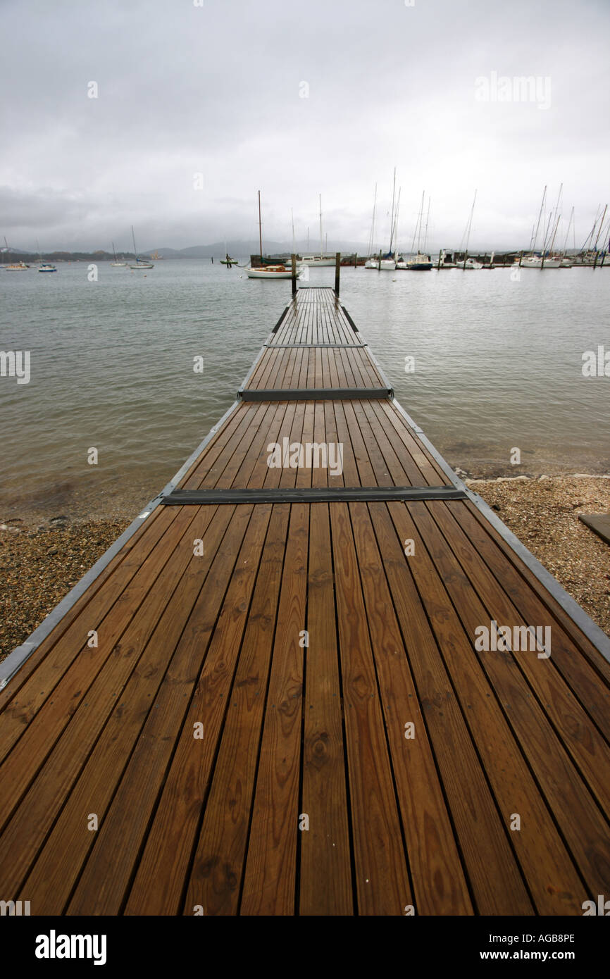 TIMBER WHARF LEADING TO JETTY BEAUTY POINT TASMANIA AUSTRALIA VERTICAL ...