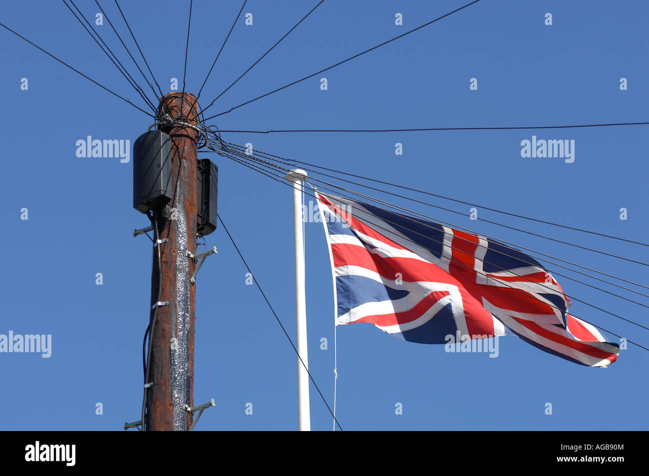 Flag telegraph pole hi-res stock photography and images - Alamy