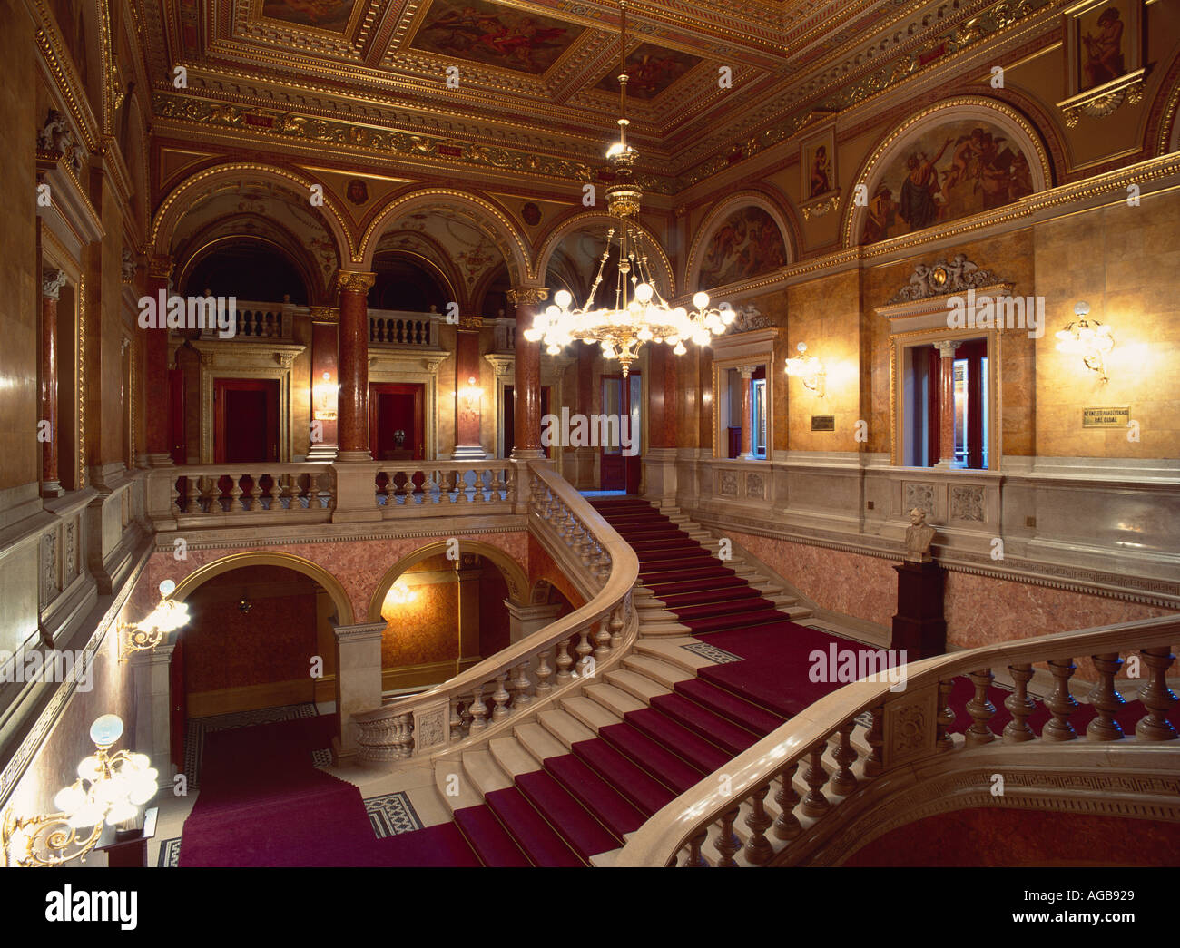 The State Opera House also has a spectacular staircase shown here and ...