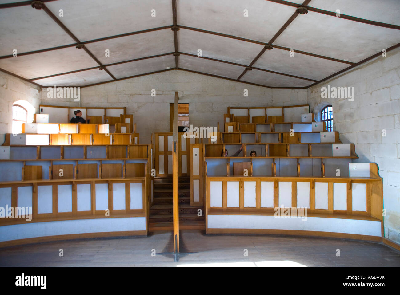 Segregated onvict seating in the prison chapel, Port Arthur, Tasmania ...