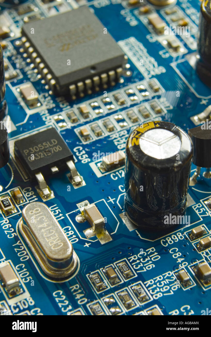 Circuit board detail from computer video card Stock Photo - Alamy