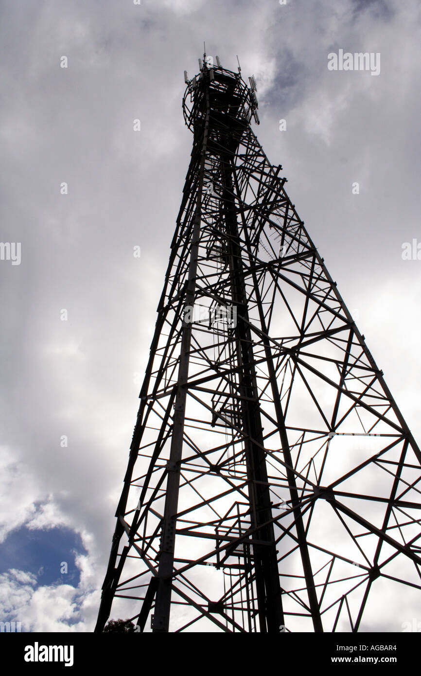 TELECOMMUNICATION TOWER LOOKING UP VERTICAL BAPDA8367 Stock Photo - Alamy