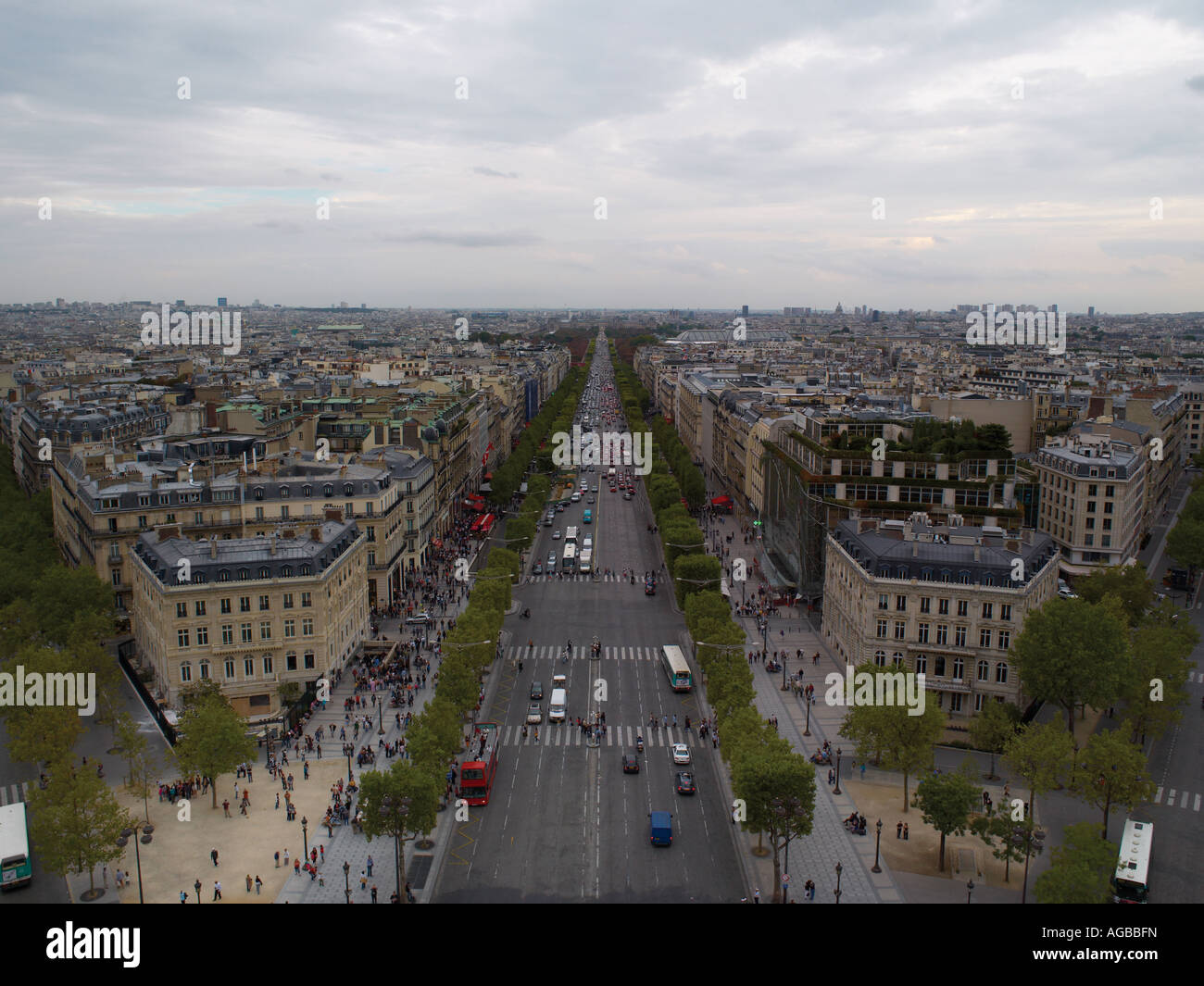 Aerial view of Avenue des Champs-Elysees, PARIS, FRANCE Stock Photo - Alamy