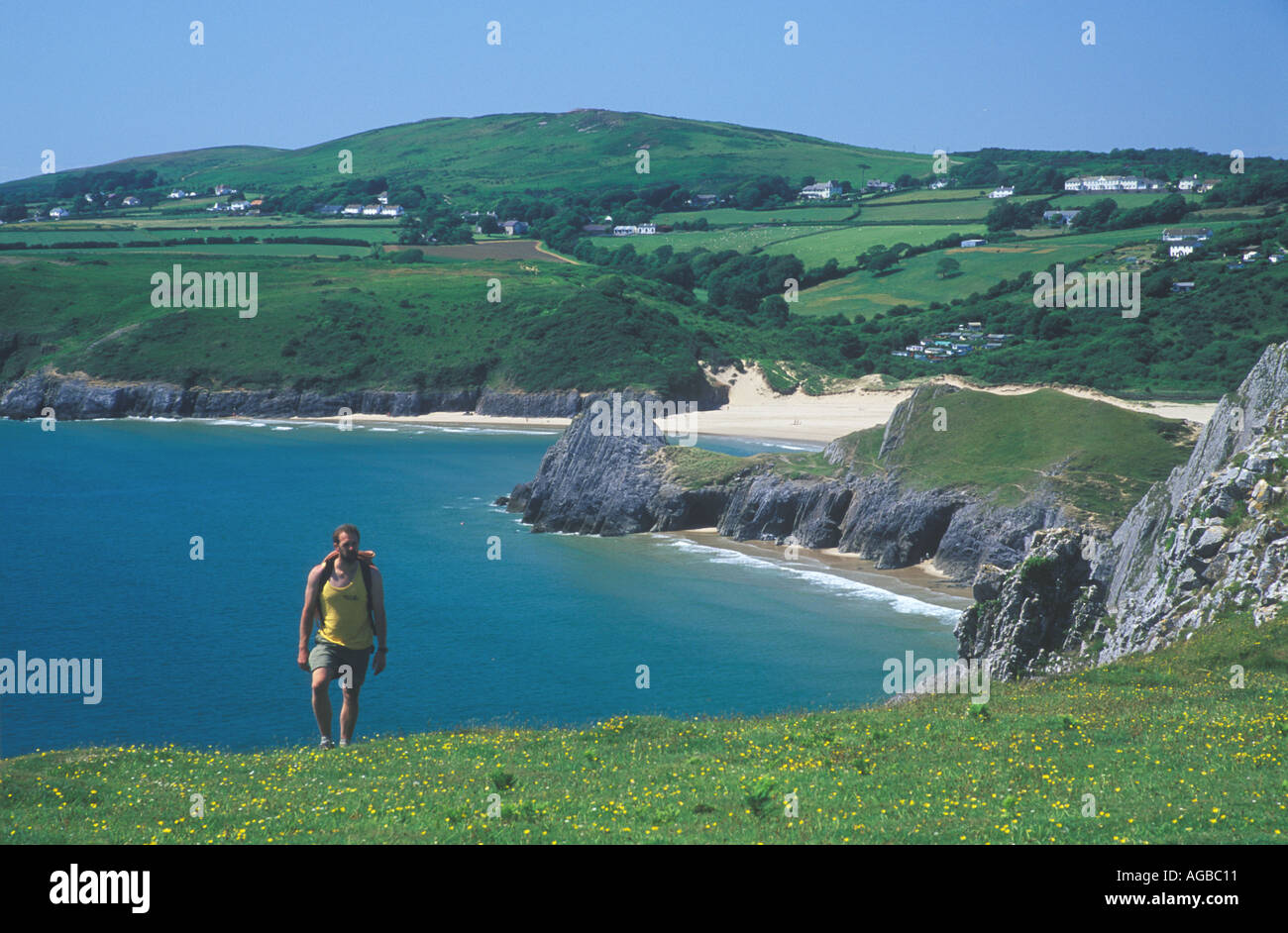 Three Cliffs Bay Gower West Glamorgan Wales UK 46887DN Stock Photo - Alamy
