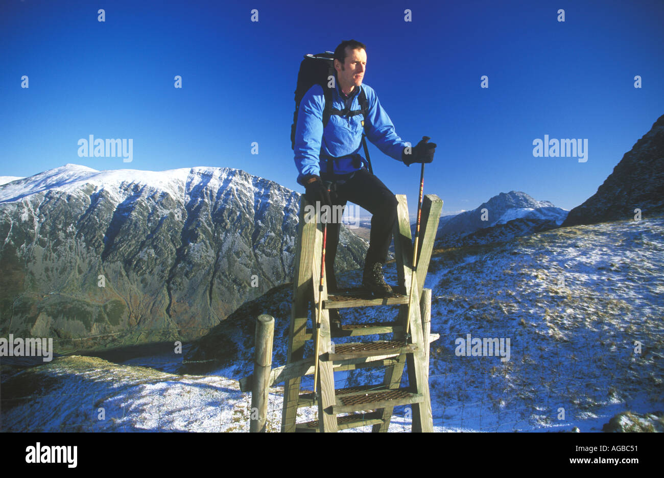 Hiker The Glyders Snowdonia WAles UK 46985DN Stock Photo - Alamy