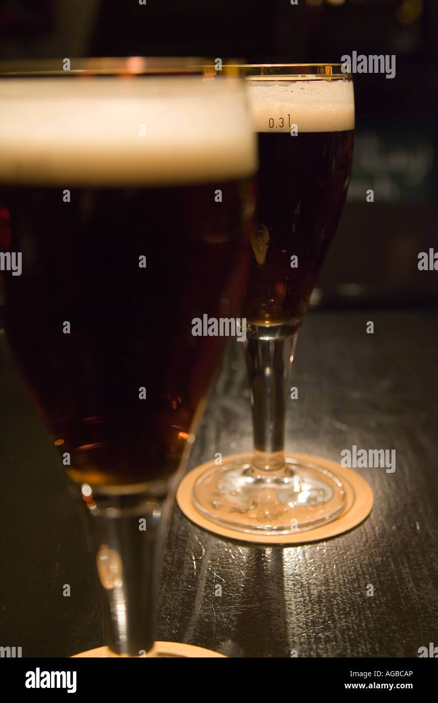Two 0.3 litre glasses of dark German beer Stock Photo - Alamy