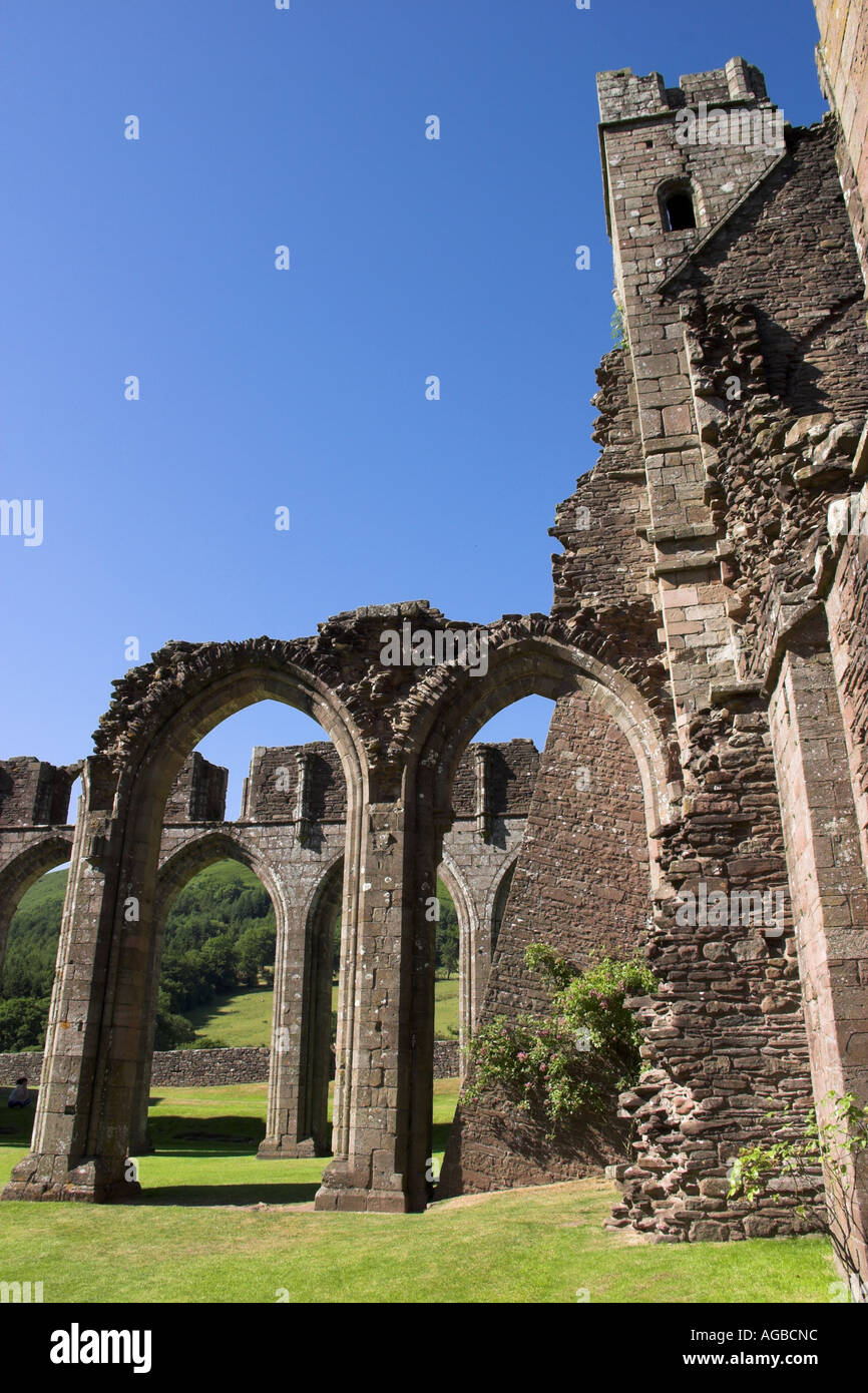 Llanthony priory blue sky hi-res stock photography and images - Alamy