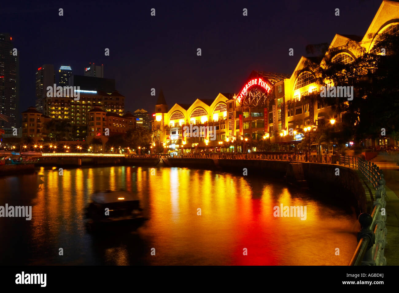 Riverside Point at Night Stock Photo - Alamy