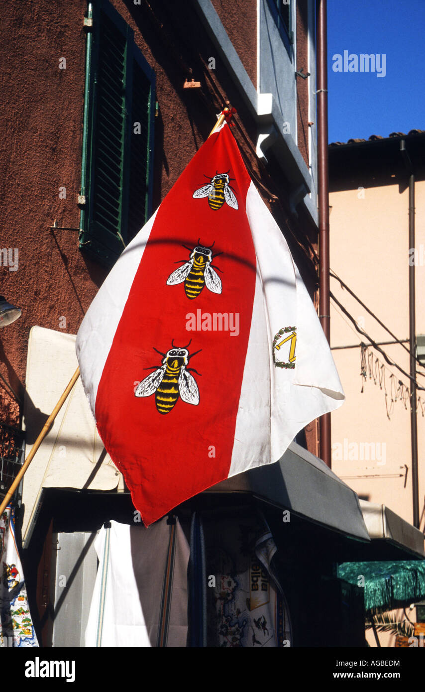 Red tie with the Napoleonic symbol of bees outside shop on the Island ...