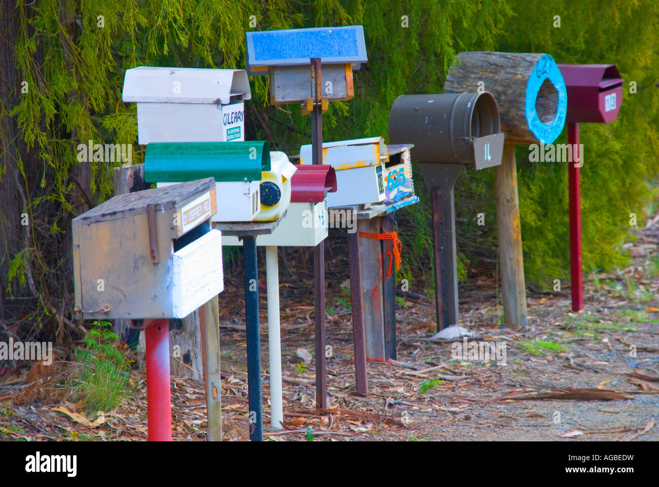 A collection of mailboxes in rural Tasmania Australia Stock Photo - Alamy