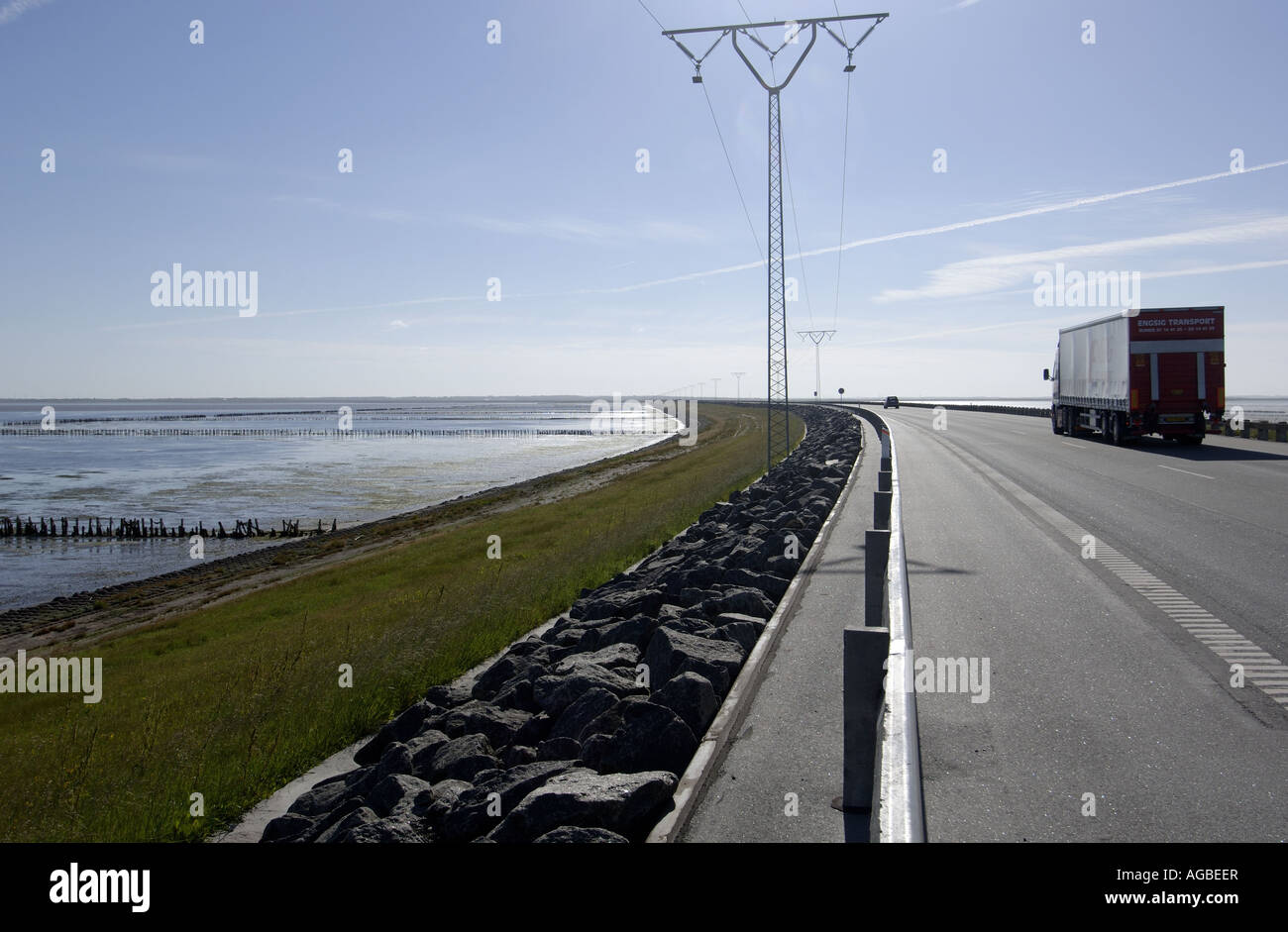 Connecting the island of romo with the mainland hi-res stock ...