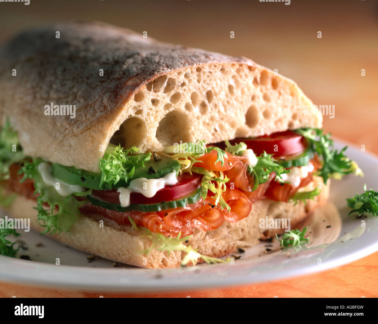 Ciabatta Sandwich With Ham Stock Photos & Ciabatta Sandwich With Ham ...