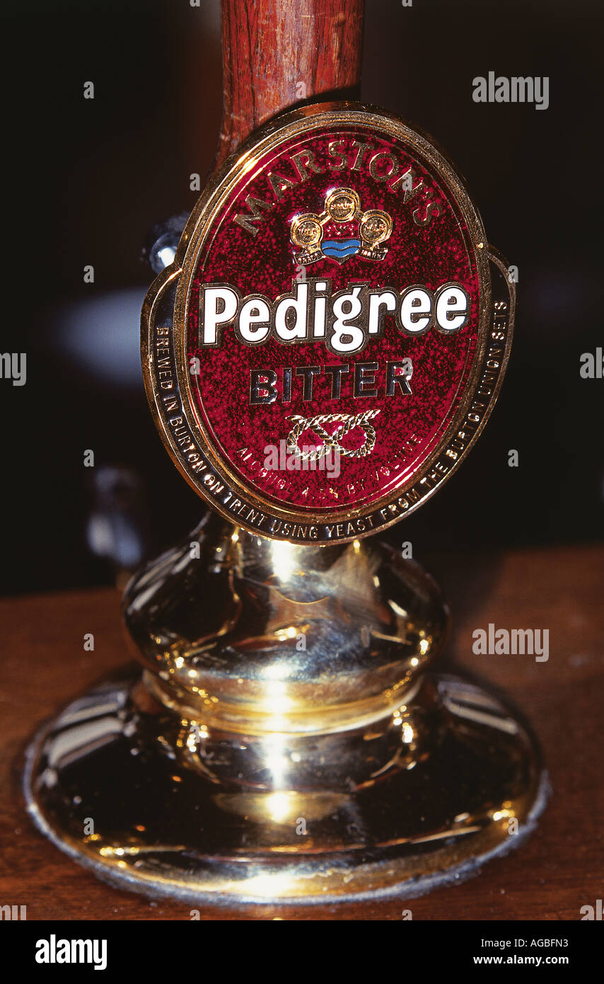 The Marston s Pedigree Bitter pump at the Dog and Duck Public house ...