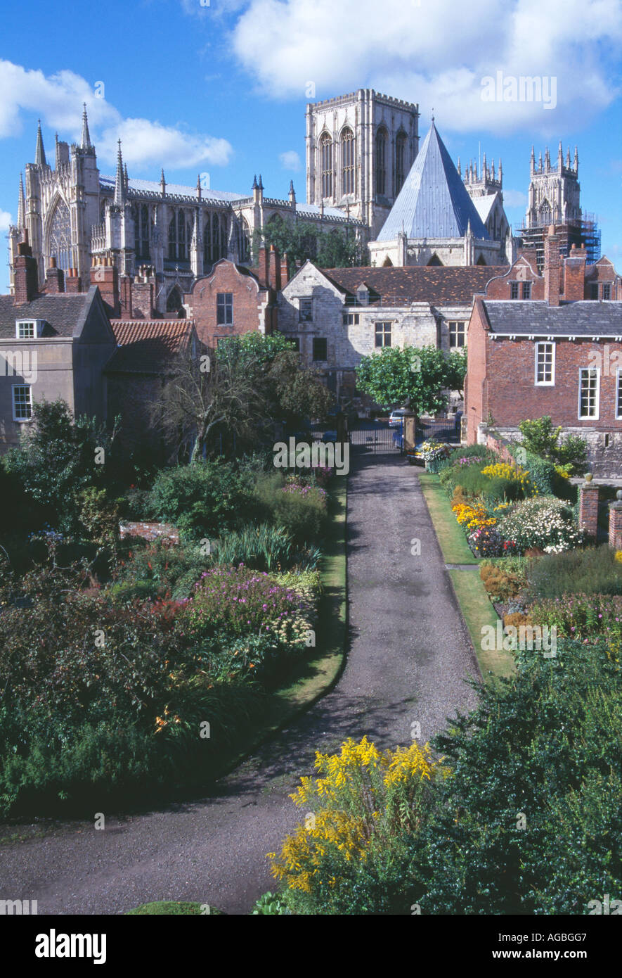 York s medieval Minster as seen from from the City Walls Stock Photo ...