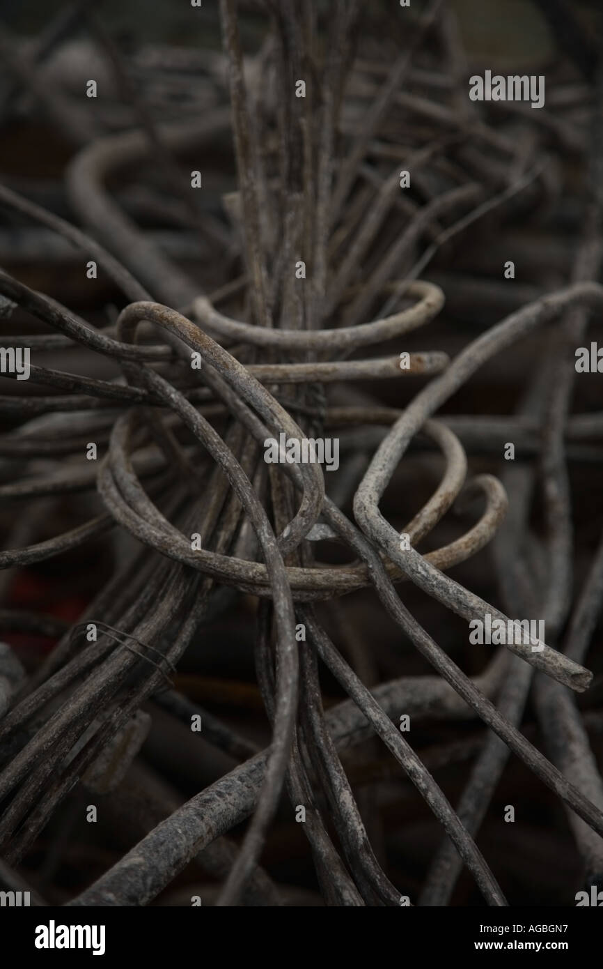 During a constrution old metal crude are in a trash and to stand by ...