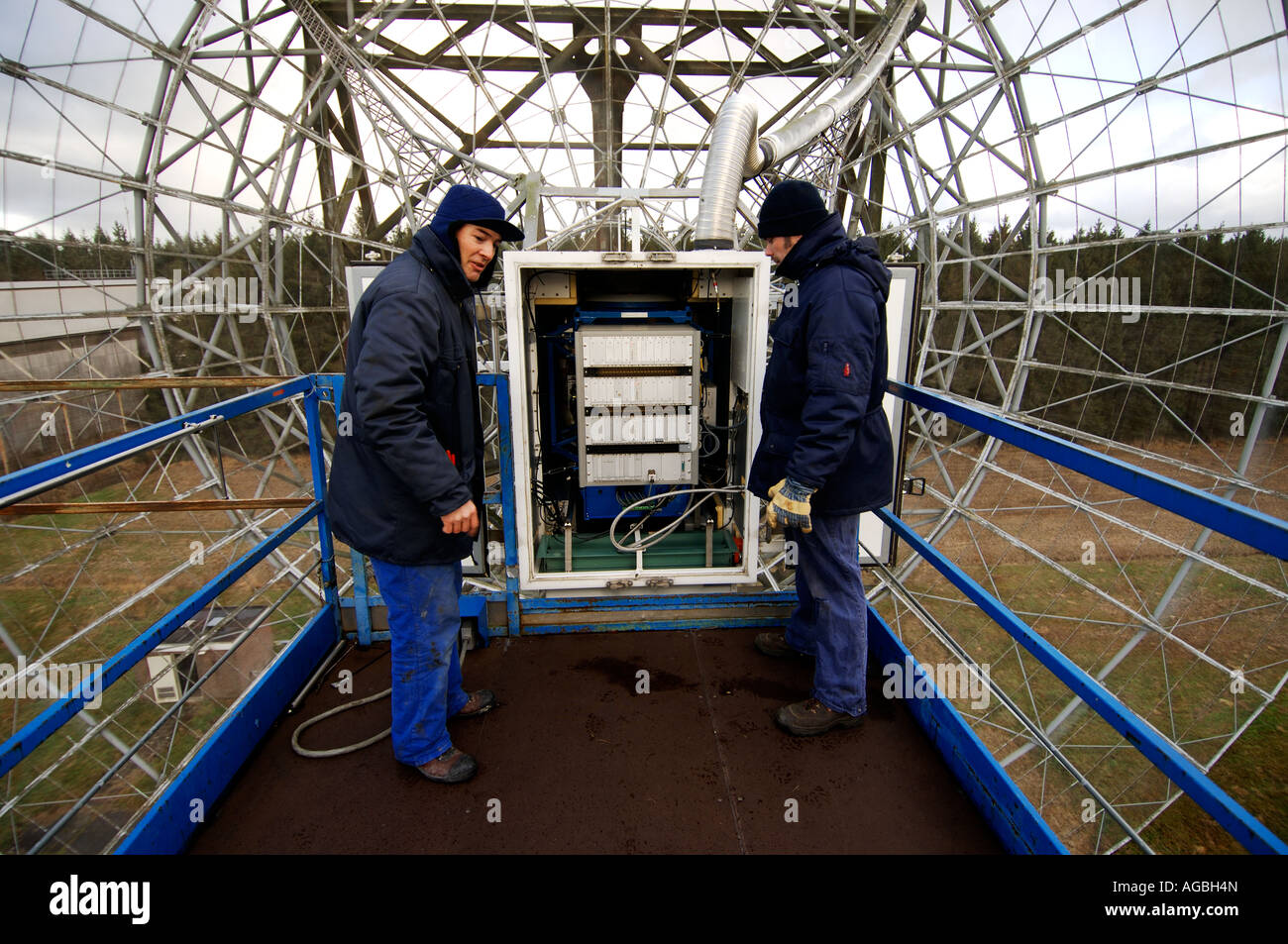Drenthe Astron Westerbork engineers performing maintenance on the ...
