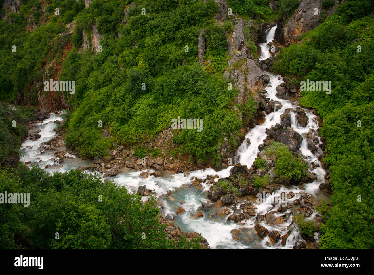 Waterfall in the Tongass National Forest near Skagway Alaska Stock ...