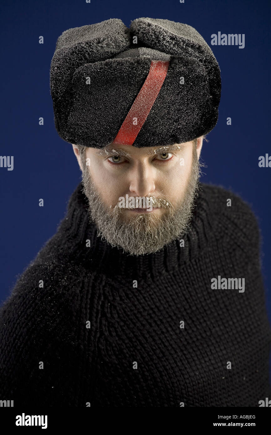 One Russian partisan with a beard in the snow. Moscow. USSR Stock Photo ...