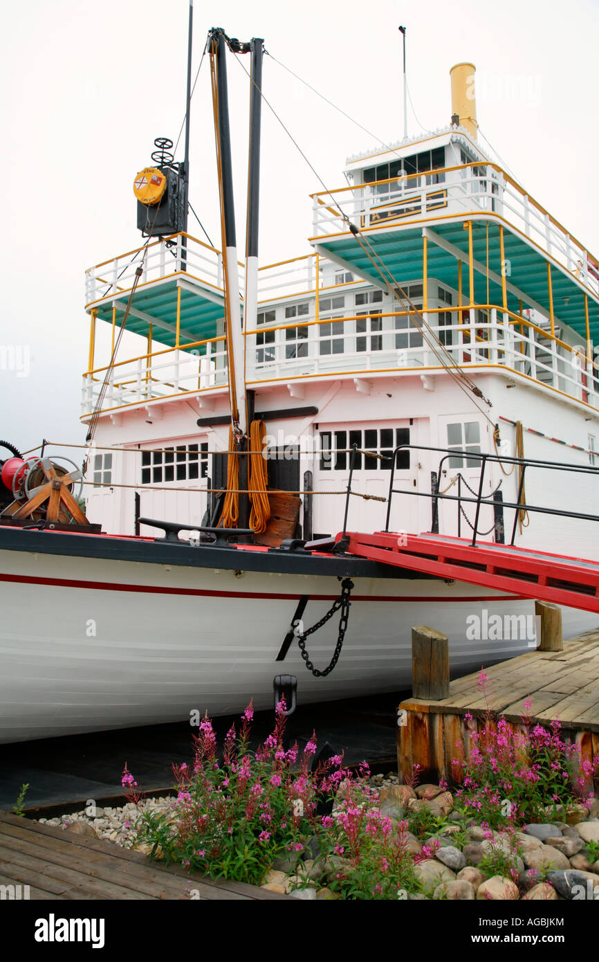 The SS Keno riverboat in the historic gold rush town of Dawson City ...
