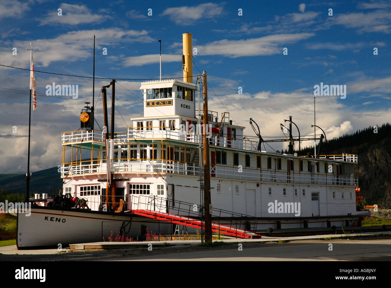 The SS Keno riverboat in the historic gold rush town of Dawson City ...