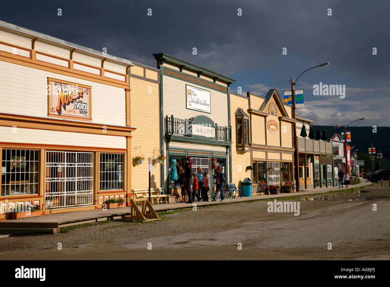 The historic gold rush town of Dawson City Yukon Territory Canada Stock ...