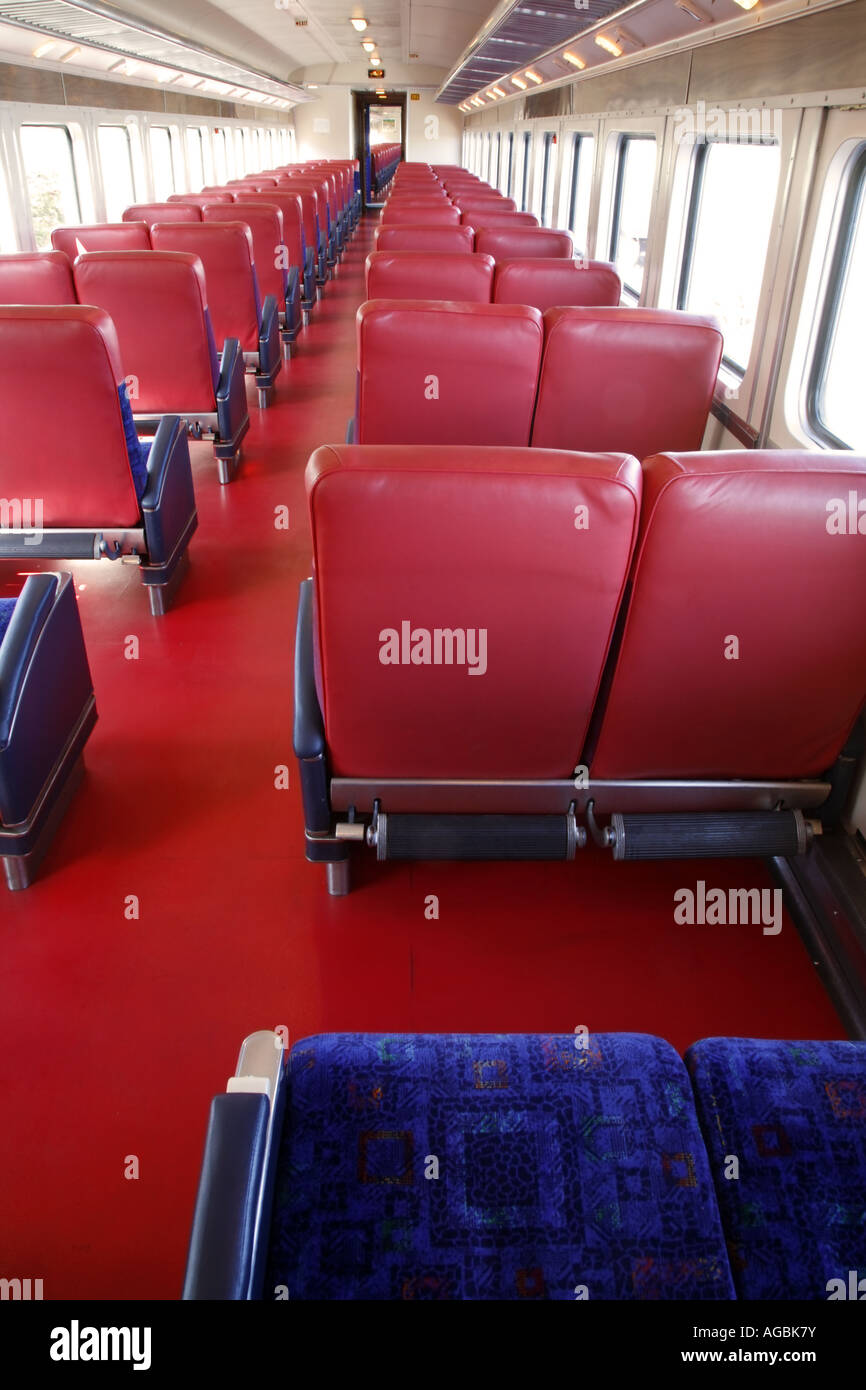 The interior of a rail car on the Alaska Railroad, Alaska Stock Photo ...