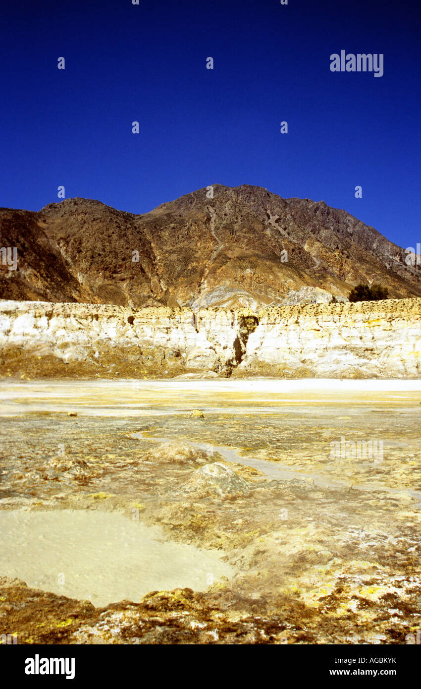 boiling mud volcano on Nisyros in the Aegean sea greece Stock Photo - Alamy