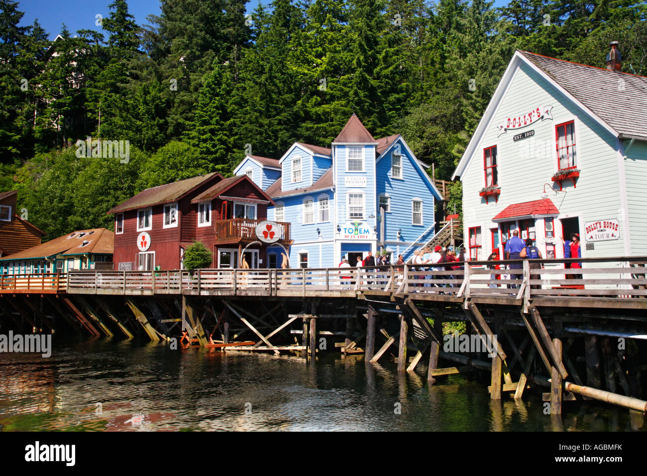 Buildings along historic Creek Street Ketchikan Alaska Stock Photo - Alamy