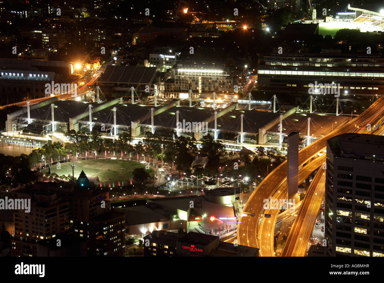 High level oblique aerial view south west of Sydney Exhibition Centre ...
