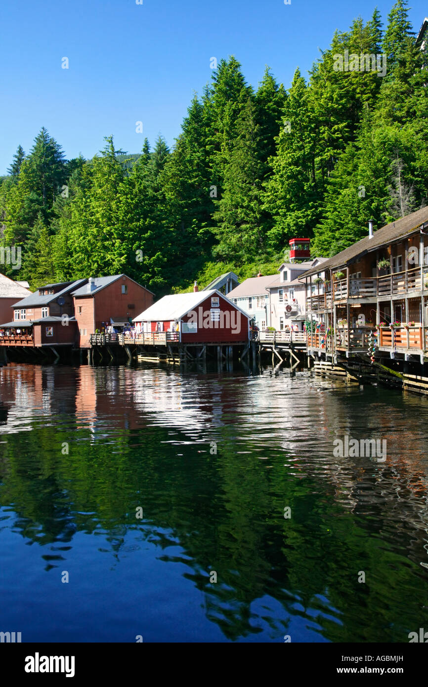 Buildings along historic Creek Street Ketchikan Alaska Stock Photo - Alamy