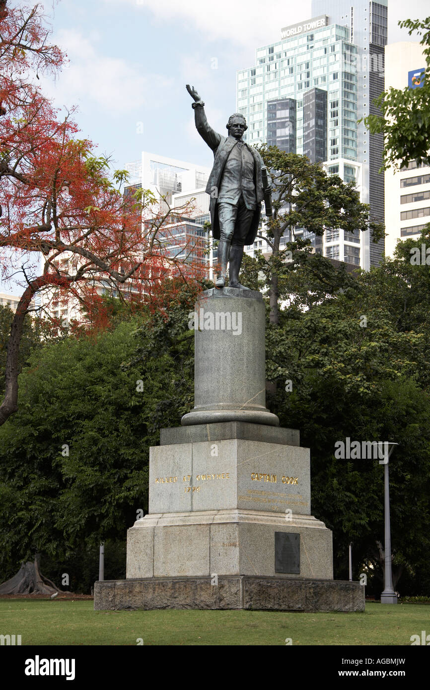 Bronze statue sculpture of Captain Cook in Hyde Park Sydney New South ...