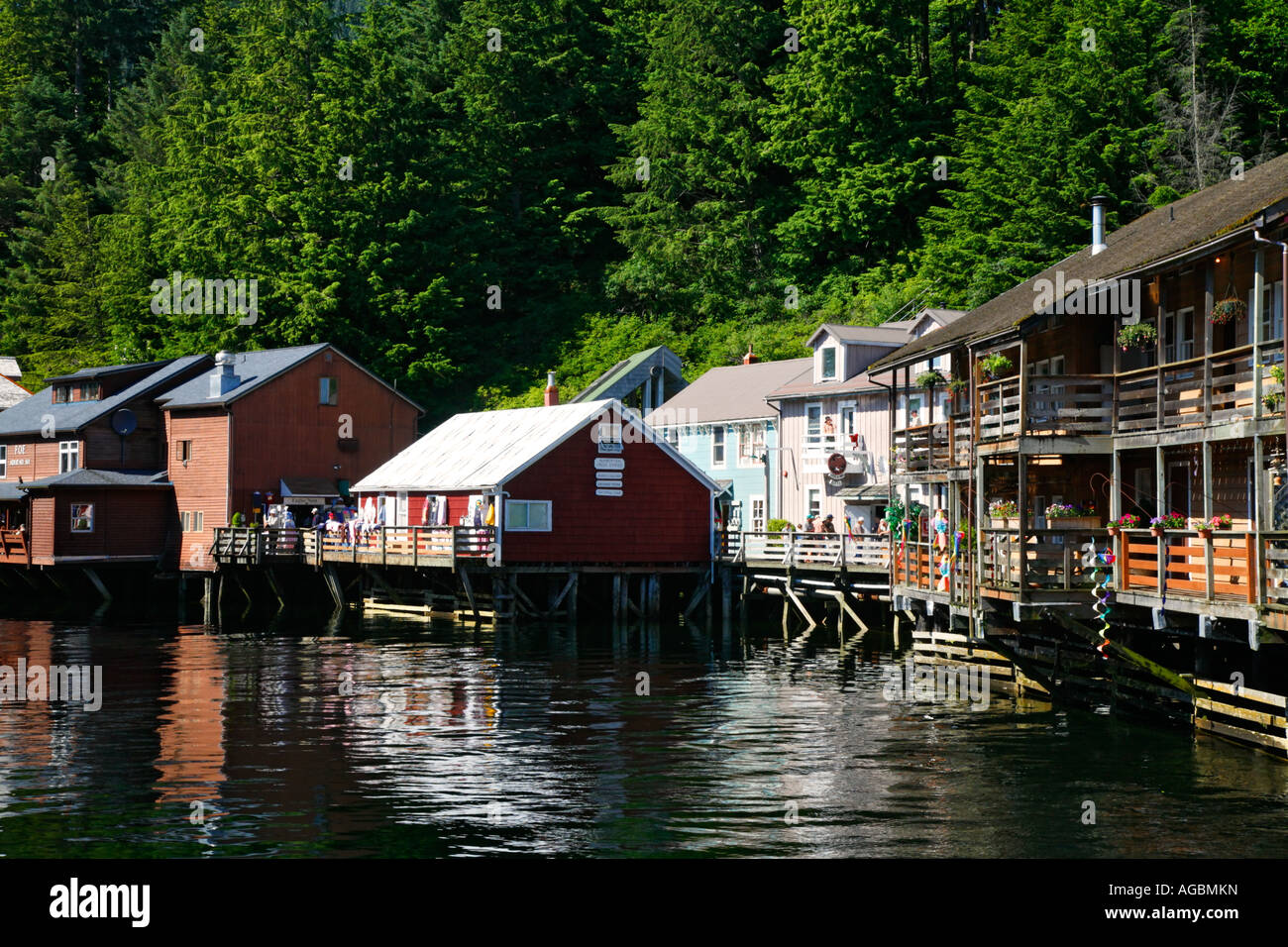 Buildings along historic Creek Street Ketchikan Alaska Stock Photo - Alamy