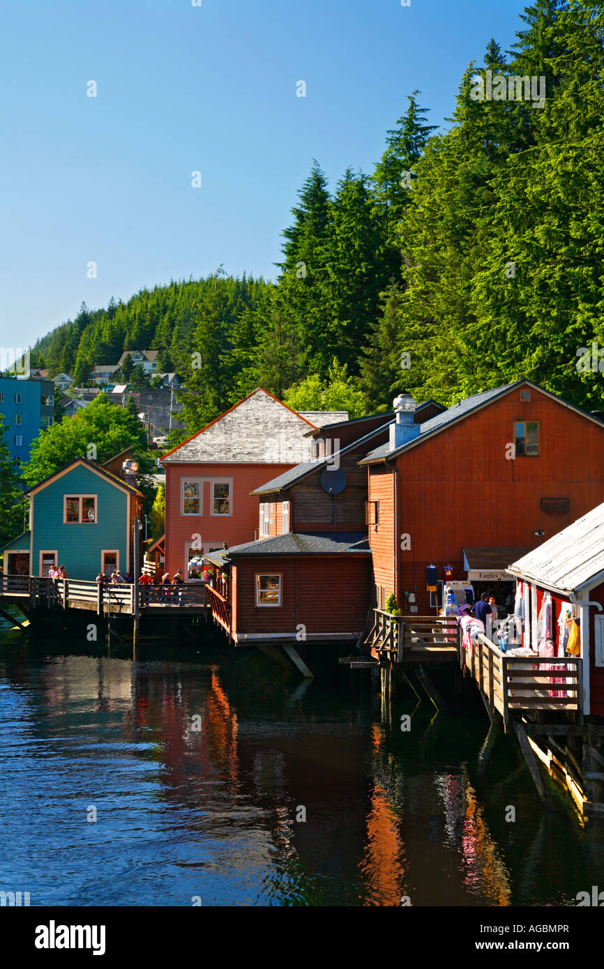 Buildings along historic Creek Street Ketchikan Alaska Stock Photo - Alamy